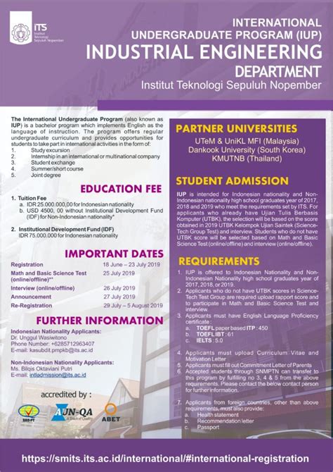 International Undergraduate Program Industrial Engineering Institut Teknologi Sepuluh Nopember