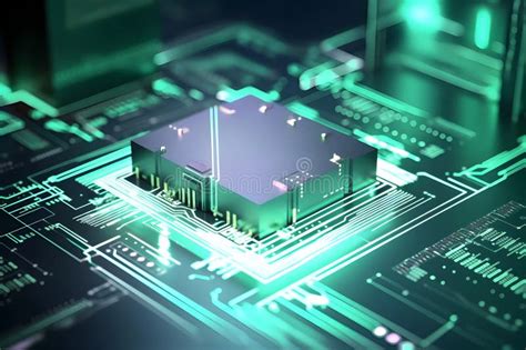 Data Storage Cube Between Neon Pathways Quantum Computing Database Cloud Computing Concept