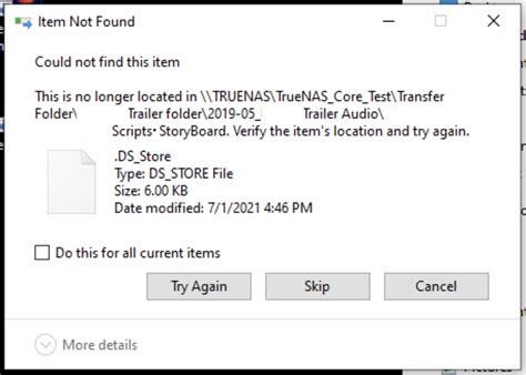 Getting Item Not Found Error Even When File Exists On Truenas Truenas Community