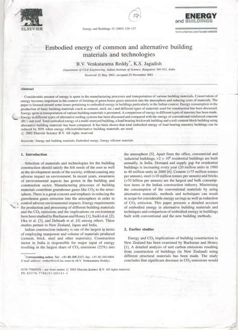 Pdf Embodied Energy Of Common And Alternative Building Materials And