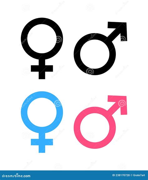 Male And Female Gender Symbols Or Icons Vector Sign Of Sex Women And
