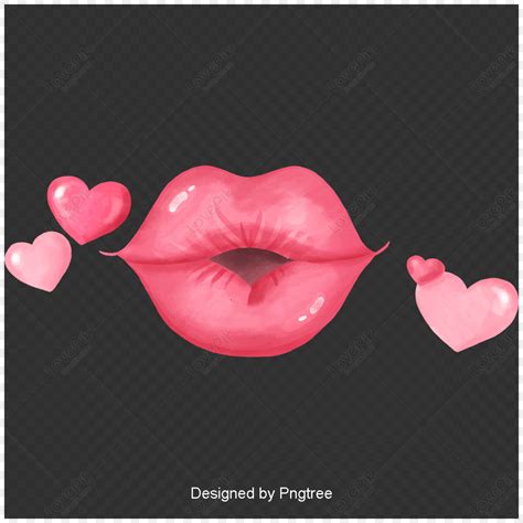 만화 일러스트 자유형 입 붉은 입술 인쇄 원소삽화입술 자국 Png 일러스트 무료 다운로드 Lovepik