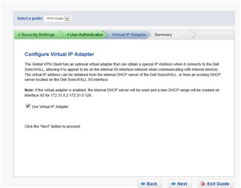 SonicWALL WAN GroupVPN Global VPN Client Stuck On Acquiring IP Address Networking