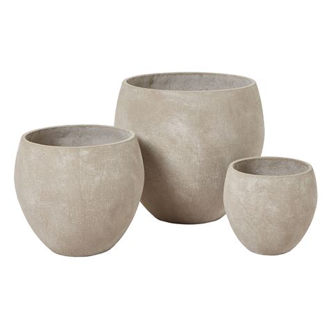 Kyros Shaded Sand Set Of 3 Planters Wholesale By Hill Interiors