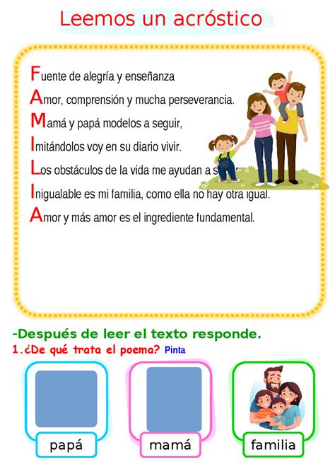 Poema Acrostico De Familia Mayraparedes051 Lucerolucero81