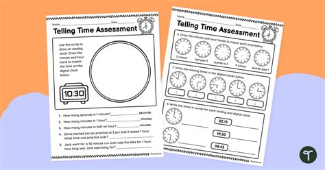 Analog Clock Test 2nd Grade Telling Time Teach Starter Analog Clock Test 2nd Grade Telling Time Teach Starter