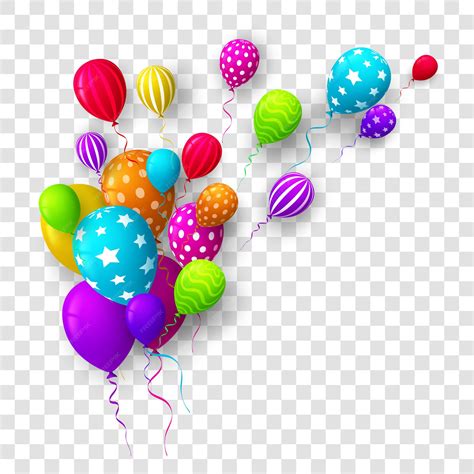 Globos De Cumpleaños Coloridos Vector Premium