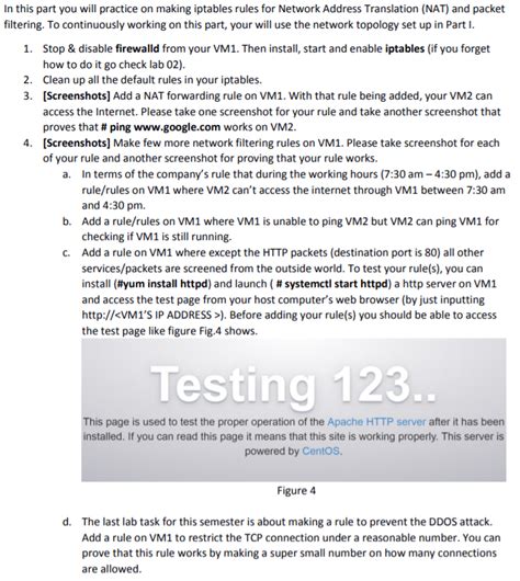 in this part you will practice on making iptables