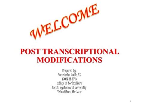 Post Transcriptional Modification Pptx Chemistry Science