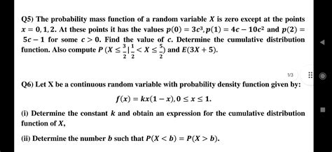 Q5 The Probability Mass Function Of A Random Studyx