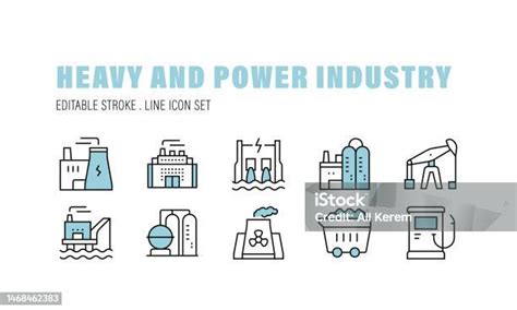 중공업 원자력 발전소 송전탑 발전소 공장 생산 건설 산업 아이콘 클립아트에 대한 스톡 벡터 아트 및 기타 이미지 클립아트