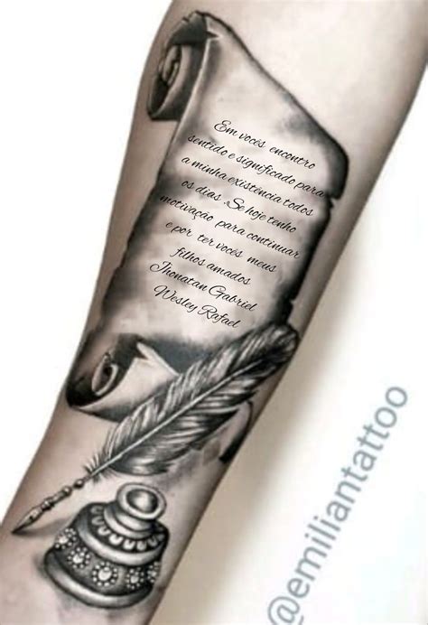 Pin By Danilo C Silva On Criação Scroll Tattoos Quill Pen Tattoo