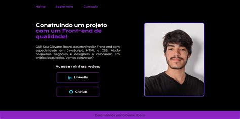 Github Giovaneboaroprojeto Alura Portfolio Feito Em Html5 E Css3 Para Aprender Conceitos