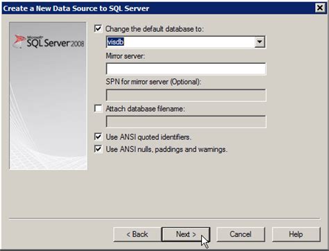 Cdb How To Create An Odbc Data Source For A Sql Server Database Using Sql Server