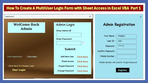 How To Create A Multiuser Loginform With Sheet Access In Excel Vba