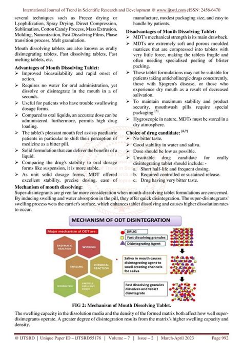 Review On Formulation Approaches And Evaluation Parameters Of Mouth Dissolving Tablet Pdf