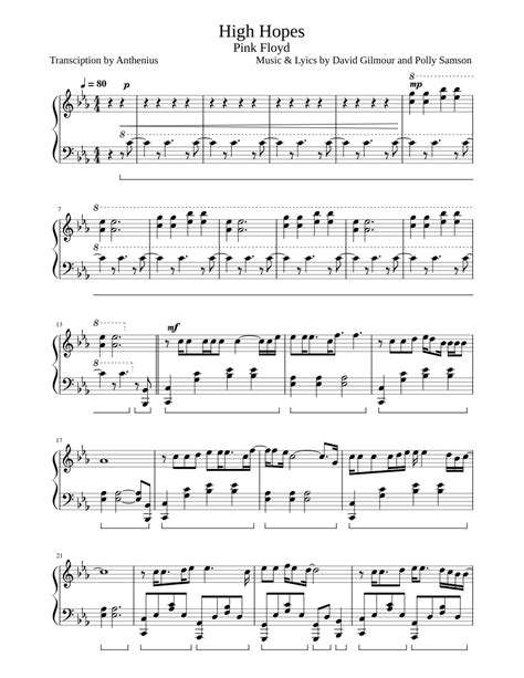 High Hopes Pink Floyd Piano Tutorial