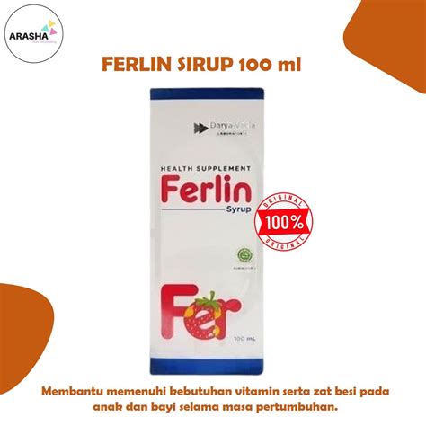 Jual Ferlin Sirup 100 Ml Suplemen Vitamin Zat Besi Untuk Pertumbuhan