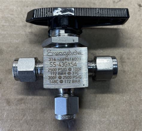 Swagelok Ss 43gxs4 Stainless Steel 1 Piece 40ggg Series 3 Way Ball