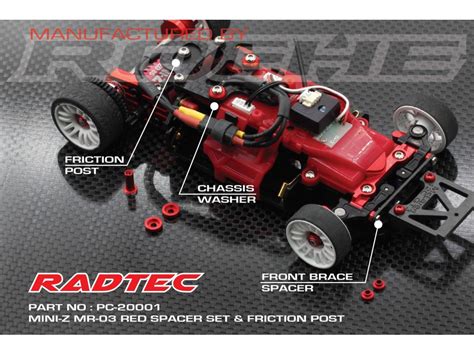 PC 20001B Radtec Mini Z MR 03 Spacer Set Friction Post Bl