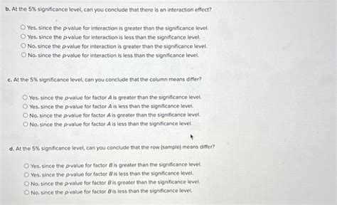 Solved A Researcher Conducts A Two Way Anova Test With