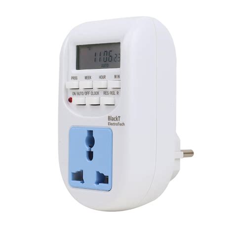 Bt41p 230v 24x7 Energy Saving Socket Timer Digital Programmable Plastic White Robodo