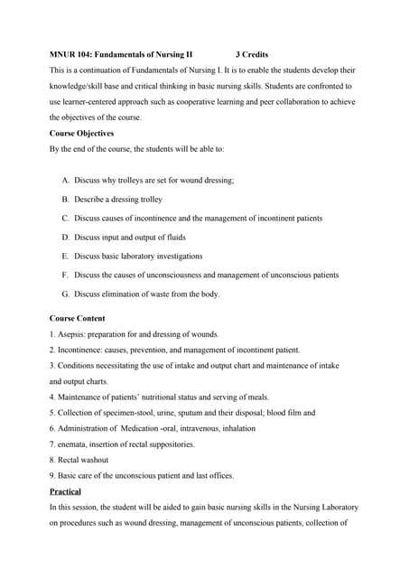 Fundamentals In Nursing Or Basic Nursing Docx