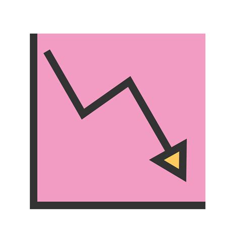 Declining Line Graph Filled Line Icon Vector Art At Vecteezy