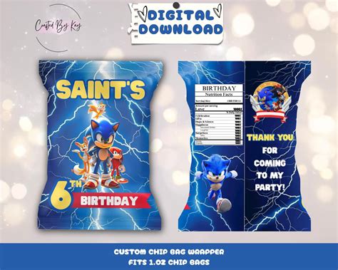 Digital File Sonic Sonic Favors Sonic Birthday Sonic Party Sonic