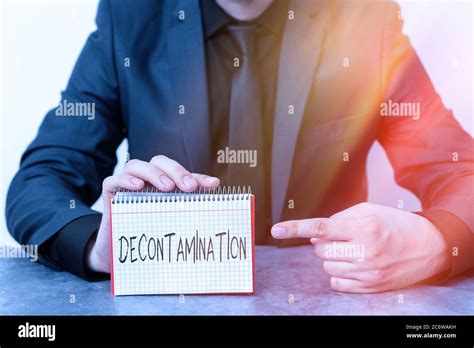 Writing Note Showing Decontamination Business Concept For Neutralizing Every Presence Of