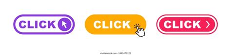 Click Here Button Pointer Clicking Web Stock Vector Royalty Free 2492471207 Shutterstock