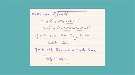 Middle Term Of A Binomial Expansion