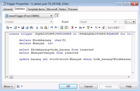 Membuat Trigger Dan Procedure Serta Generate Pada Sql Server 2005