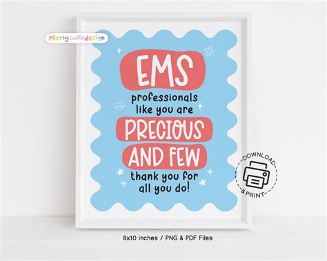 Ems Week Sign Printable Thank You For Ems Professionals Appreciation