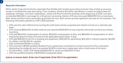 Solved Required Information While James Craig And His Former