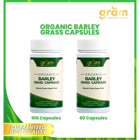 Gram Essentials Organic Barley Grass Powder Capsules Shopee Malaysia
