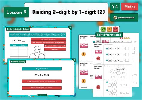 Year 4 Multiplication And Division Part 2 Dividing 2 Digits By 1 Digit Part 2 Lesson 9