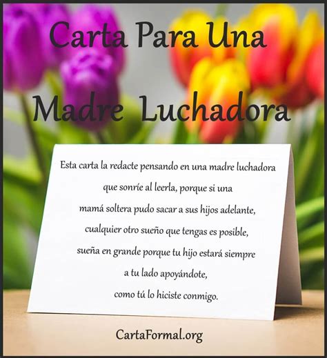 Carta Para El Día De La Madre Mamá Luchadora Ejemplos