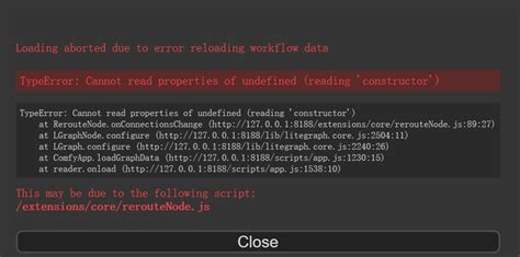 Loading Aborted Due To Error Reloading Workflow Data · Issue 1381