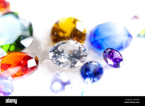 Pure White Diamond With Several Diamonds Sparkle On A White Background