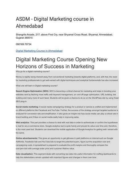 Ppt Asdm Digital Marketing Course In Ahmedabad 1 Powerpoint Presentation Id 11734561