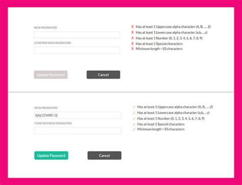 Password Validation Axure Widget Library Axure Market Store For