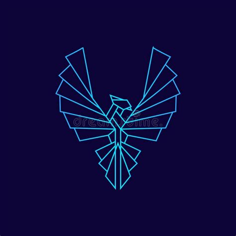 Geometric Eagle Phoenix Modern Logo Ideas Stock Illustration
