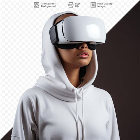 Premium Psd A Woman Wearing A Virtual Reality Headset Is Wearing A