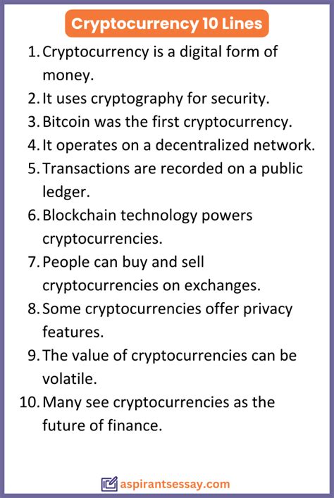 10 Lines On Cryptocurrency In English
