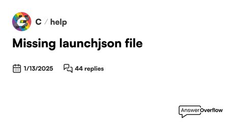 missing launch json file c
