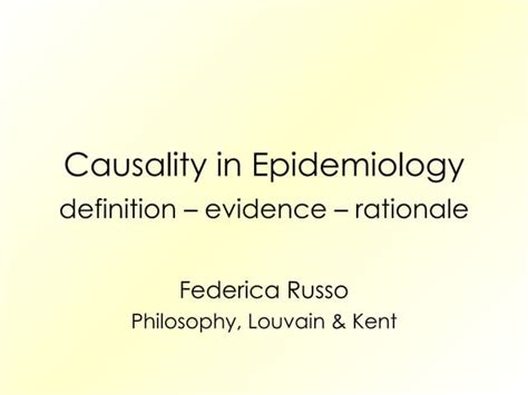 Causality Epidemiology Pps