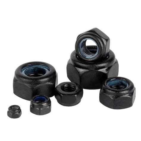 High Strength Grade 4 8 10 12 Steel Black Oxide Din982 Din985 Nylon Lock Nuts Nylock Nuts