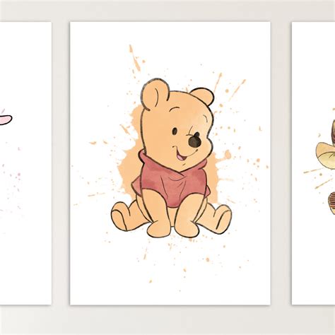 סט תמונת בייבי פו חזרזיר וטיגר Toontoon תמונות לחדרי ילדים