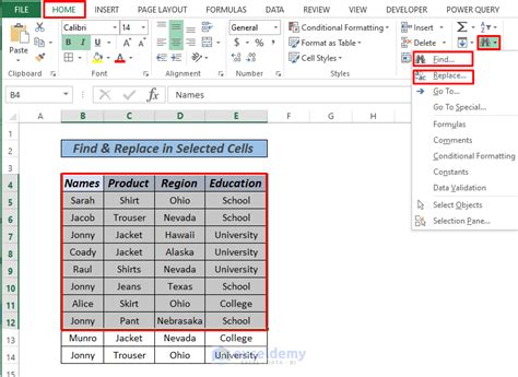 How To Replace Text In Selected Cells In Excel 4 Simple Methods
